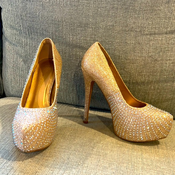 Dream Pairs | Shoes | Dream Pairs Womens Swan3 Shine Gold High Heel ...
